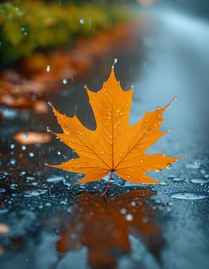 雨中枫叶图片图标