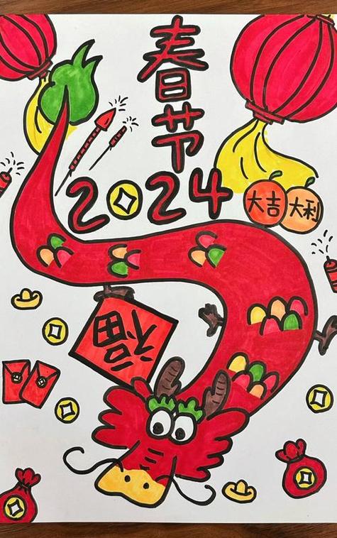 二年级过年画画简单又漂亮图标