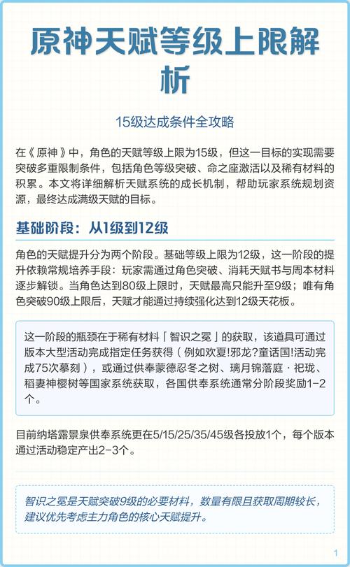 原神70级天赋等级上限截图