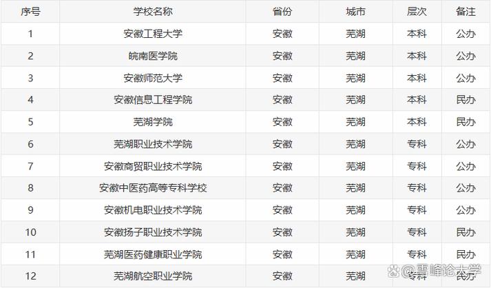 芜湖有哪些大专院校图标
