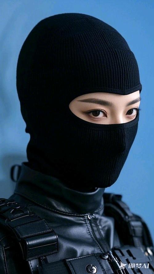 黑色口罩蒙面女截图