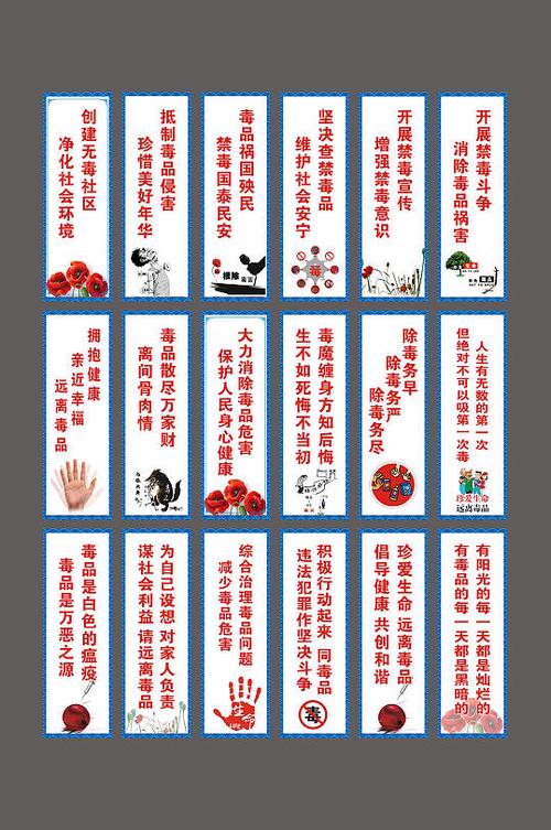 禁毒宣传标语大全100条图标