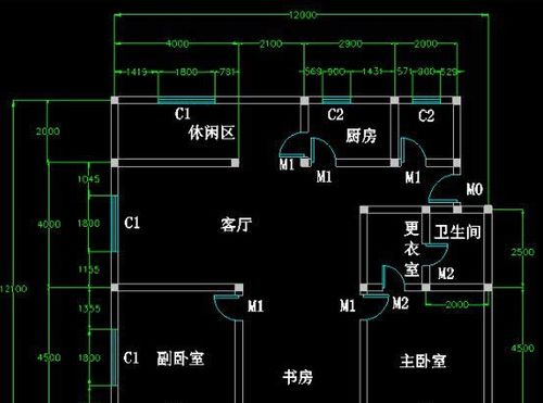 cad房间平面图截图