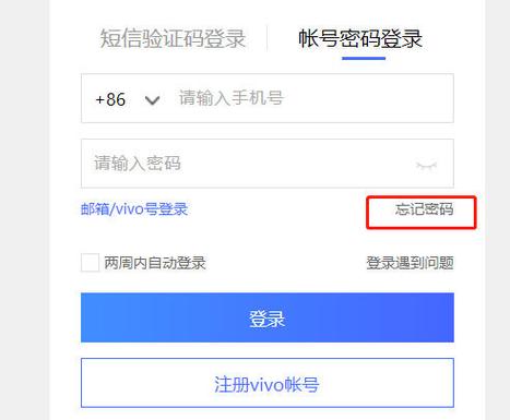 vivo云账户登录截图