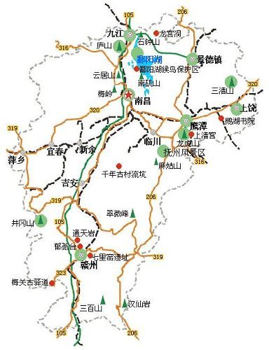 江西省旅游地图高清版大图图标