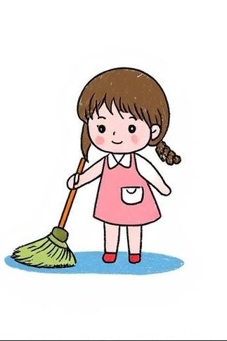 打扫卫生的小女孩图标