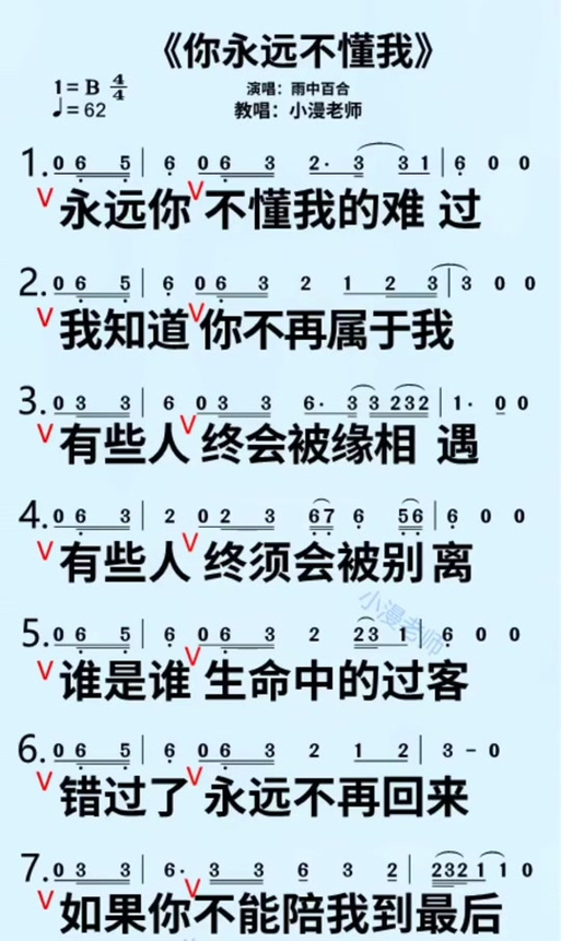 《你永远不懂我》歌词图标