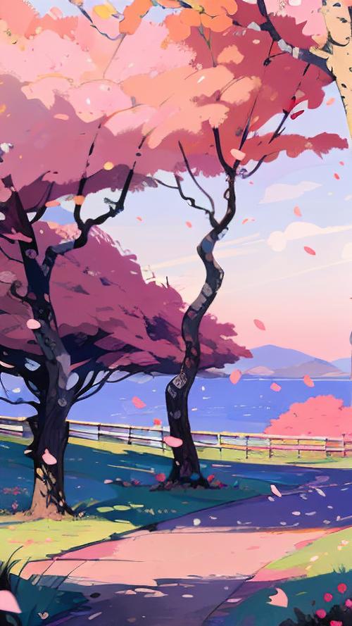 浪漫樱花漫画图标