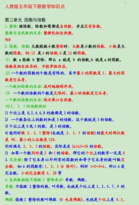 五年级下册数学内容截图