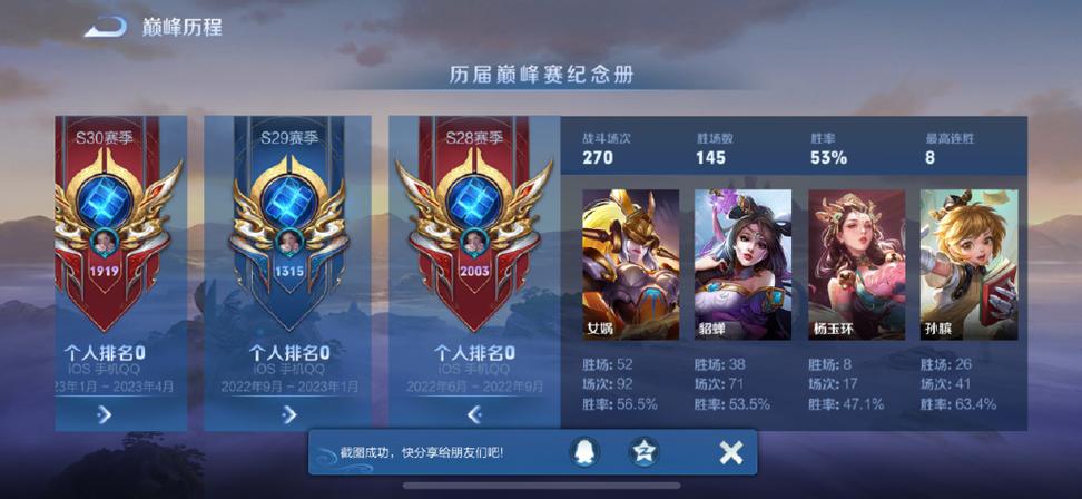 王者荣耀查看历史战绩截图