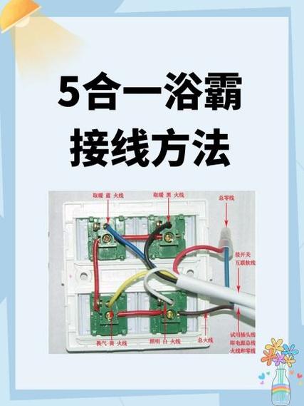 卫生间五合一暖风浴霸接线图图标