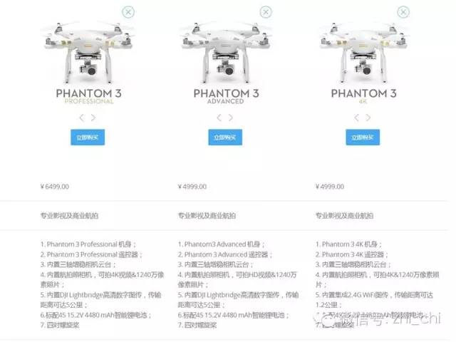 大疆精灵3a功能介绍图标