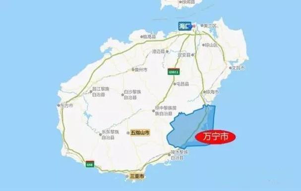海南万宁地理位置图图标