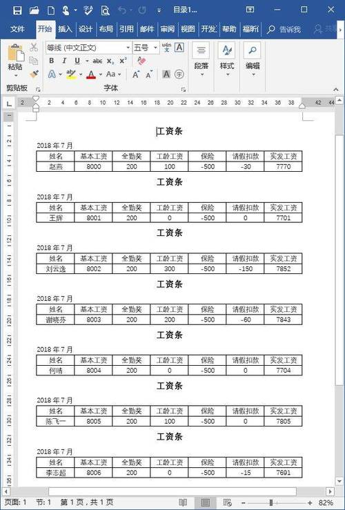 工资条电子版