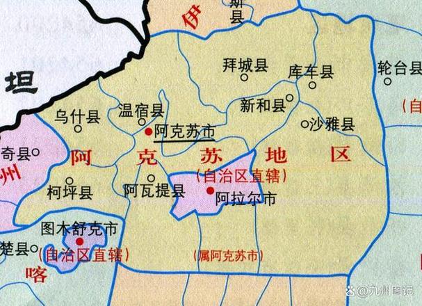 阿克苏行政地图