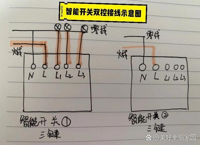 双控智能开关接线图图标
