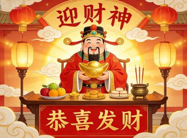 迎财神和接财神图标