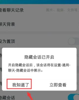 隐藏会话对方知道吗图标