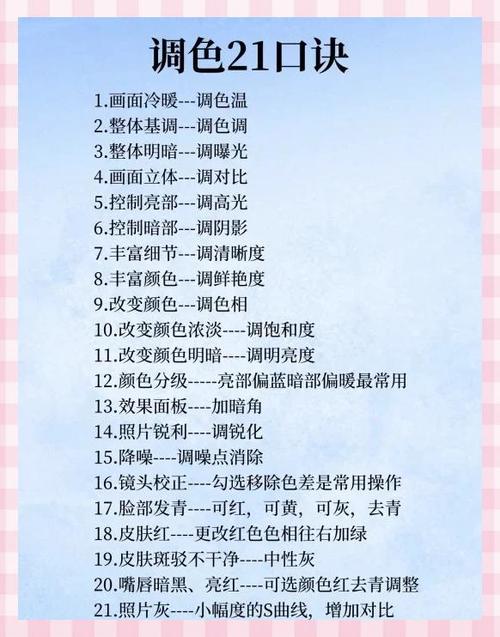 人工调色必背口诀截图