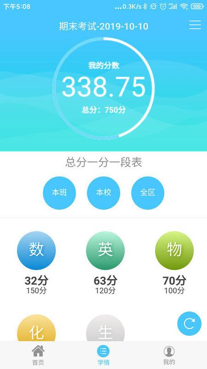 学情达教育成绩查询截图