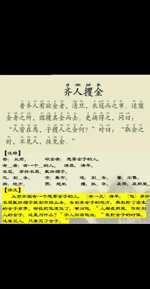 齐人偷金文言文翻译及注释图标