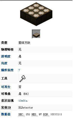 我的世界阳光传感器有什么作用截图
