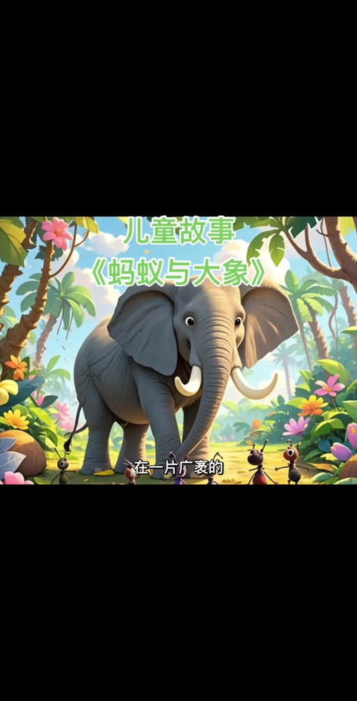 蚂蚁大象河流编一个童话300字图标