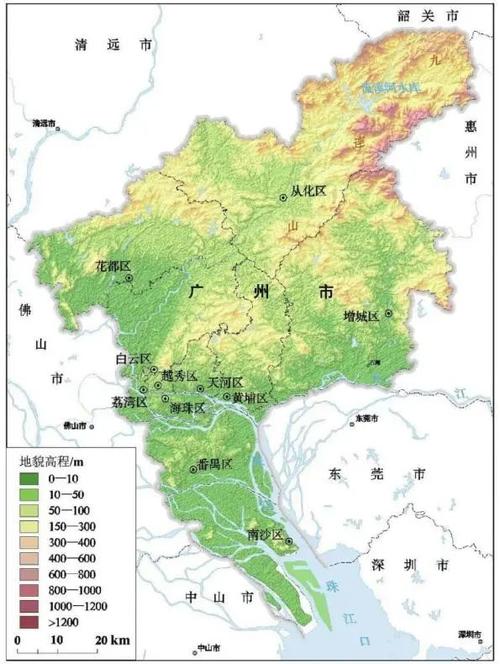 广州市地形图截图
