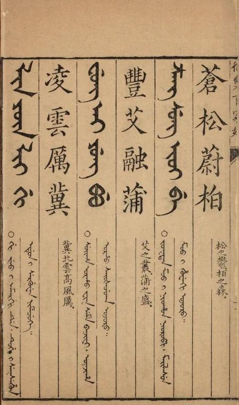 满文汉字对照表