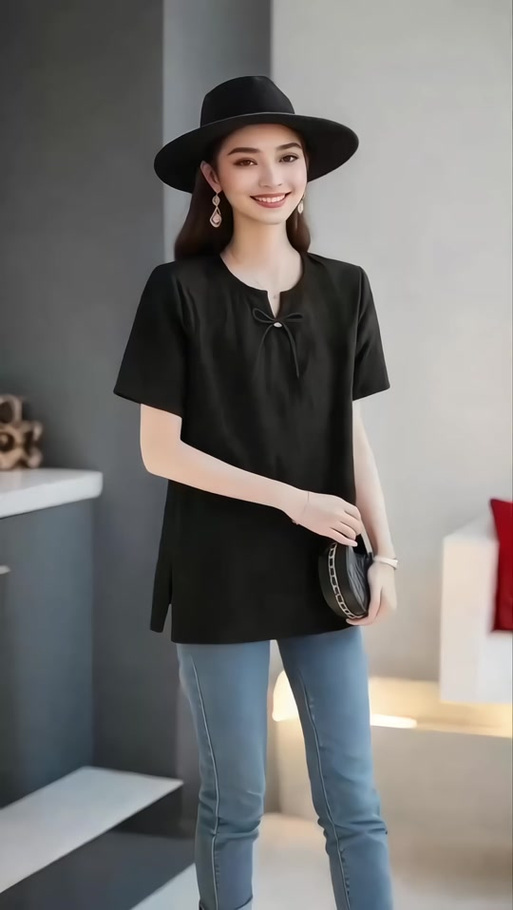 黑色T恤搭配什么裤子图标