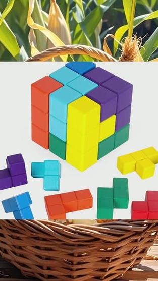 立方体方块积木拼图图标