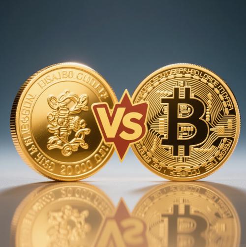 黄金和比特币的关系图标