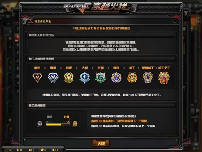 CF段位表截图
