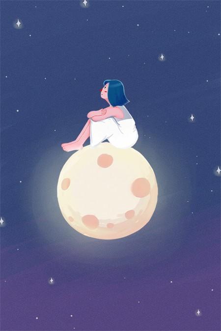 昏暗房间里孤独的女孩子图标