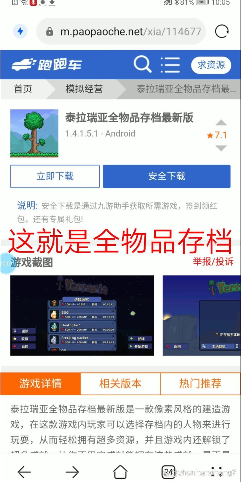 泰拉瑞亚1.4全物品存档中文版