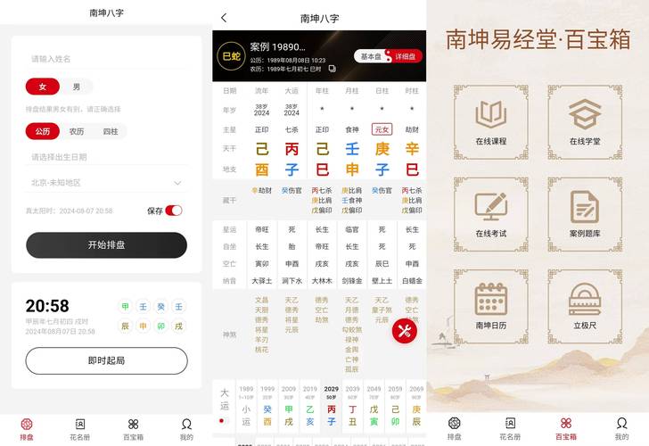 天机命理八字四柱排盘软件截图