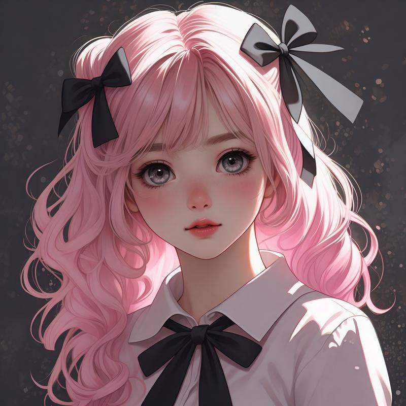 JK漫画粉头发小女孩头像图标