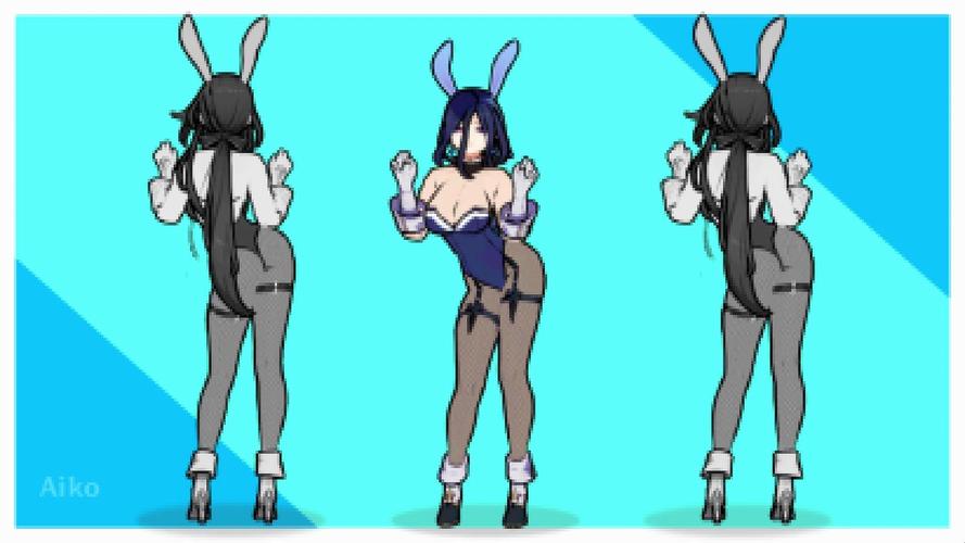 像素兔女郎图标