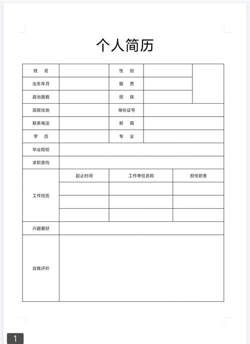 个人简历模板可编辑免费截图