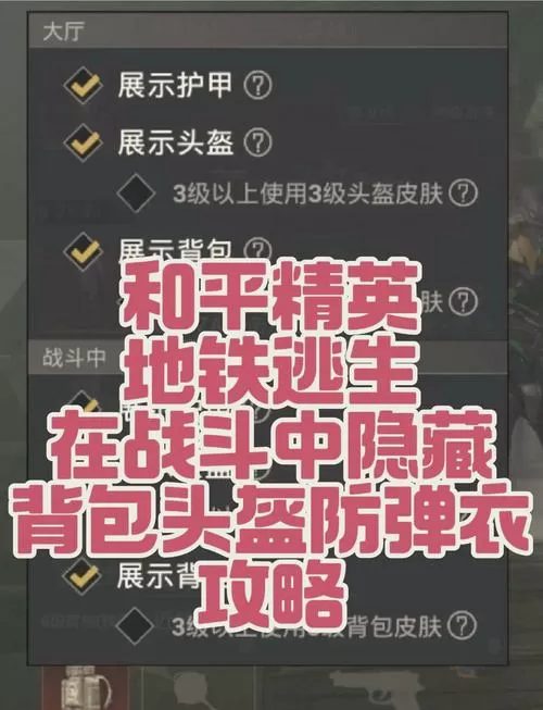 和平精英游戏里头盔怎么隐藏截图