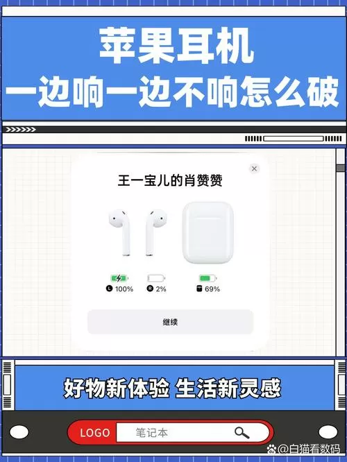 苹果蓝牙耳机一只响一只不响
