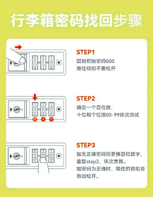 行李箱密码设置步骤图解截图