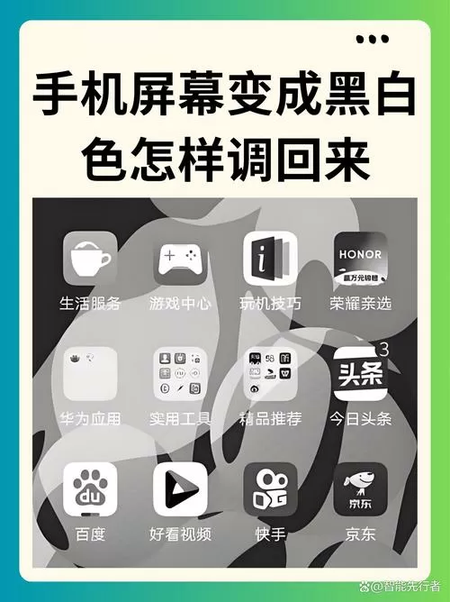 荣耀10屏幕变成黑白色怎么办图标