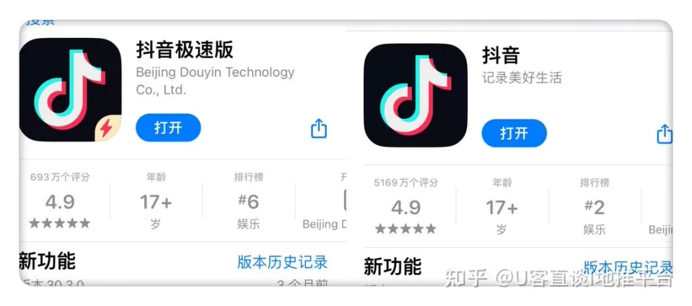 抖音和抖音极速版怎么不互通图标