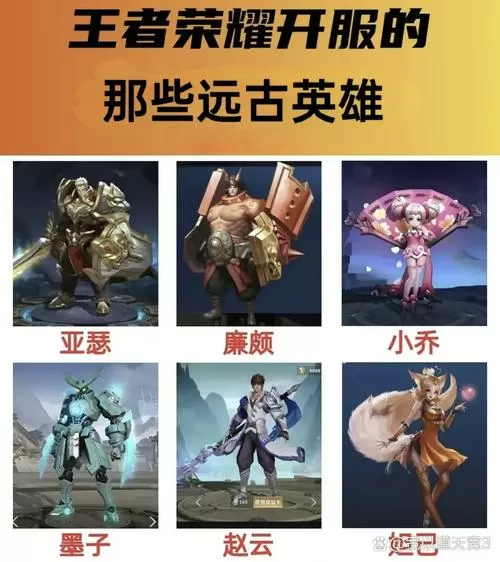 王者荣耀最早的英雄有哪些截图