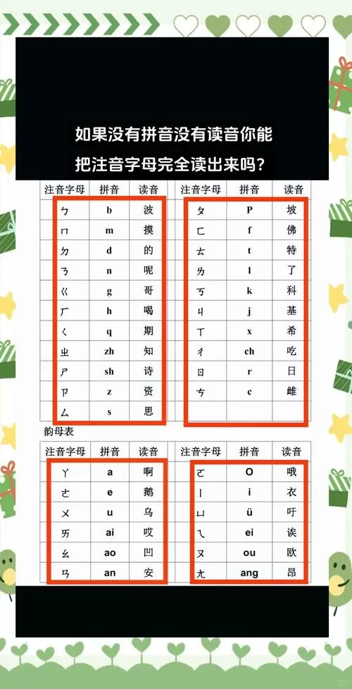 汉字注音拼音对照表截图