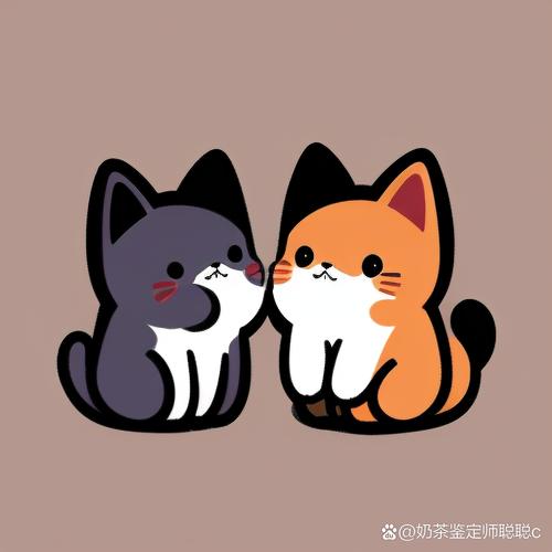 闺蜜头像小猫咪一对图标