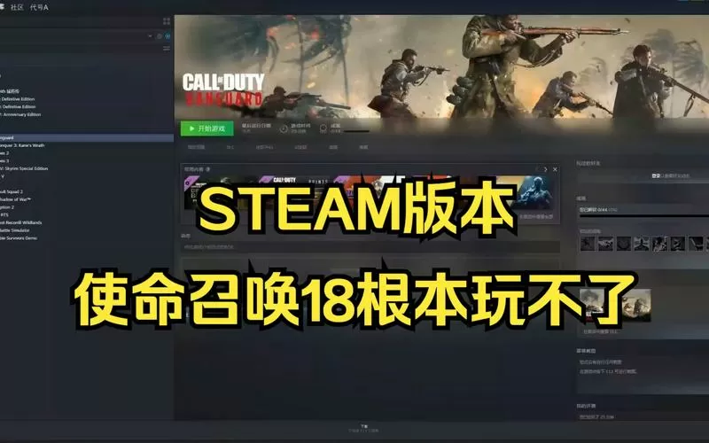 使命召唤18在STEAM进入不了截图