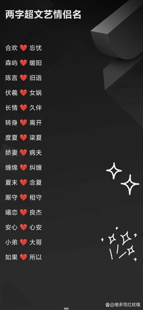 好听二字干净id情侣图标