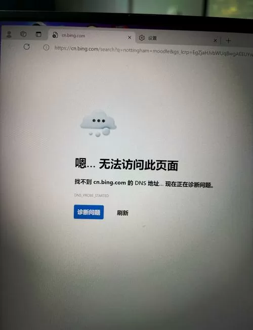 浏览器显示无法找到dns地址截图